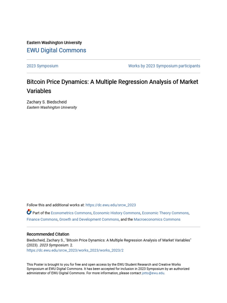 Bitcoin Price Dynamics Analysis 2023 | PDF | Demand | Supply (Economics)