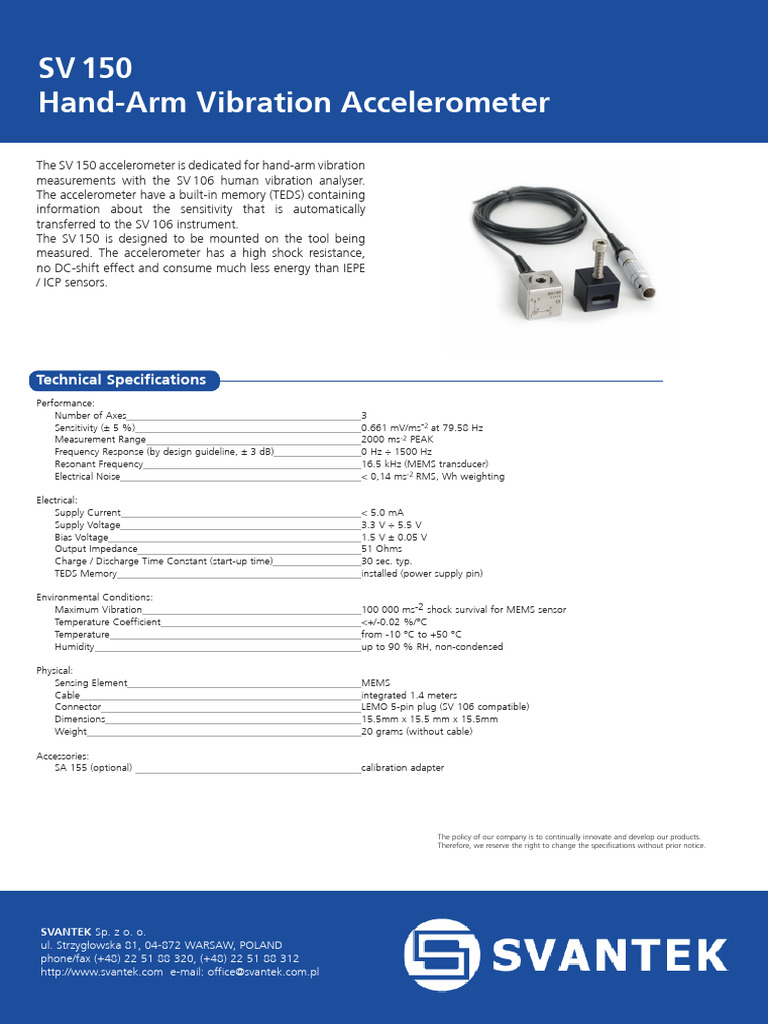SV 150 Data Sheet | PDF