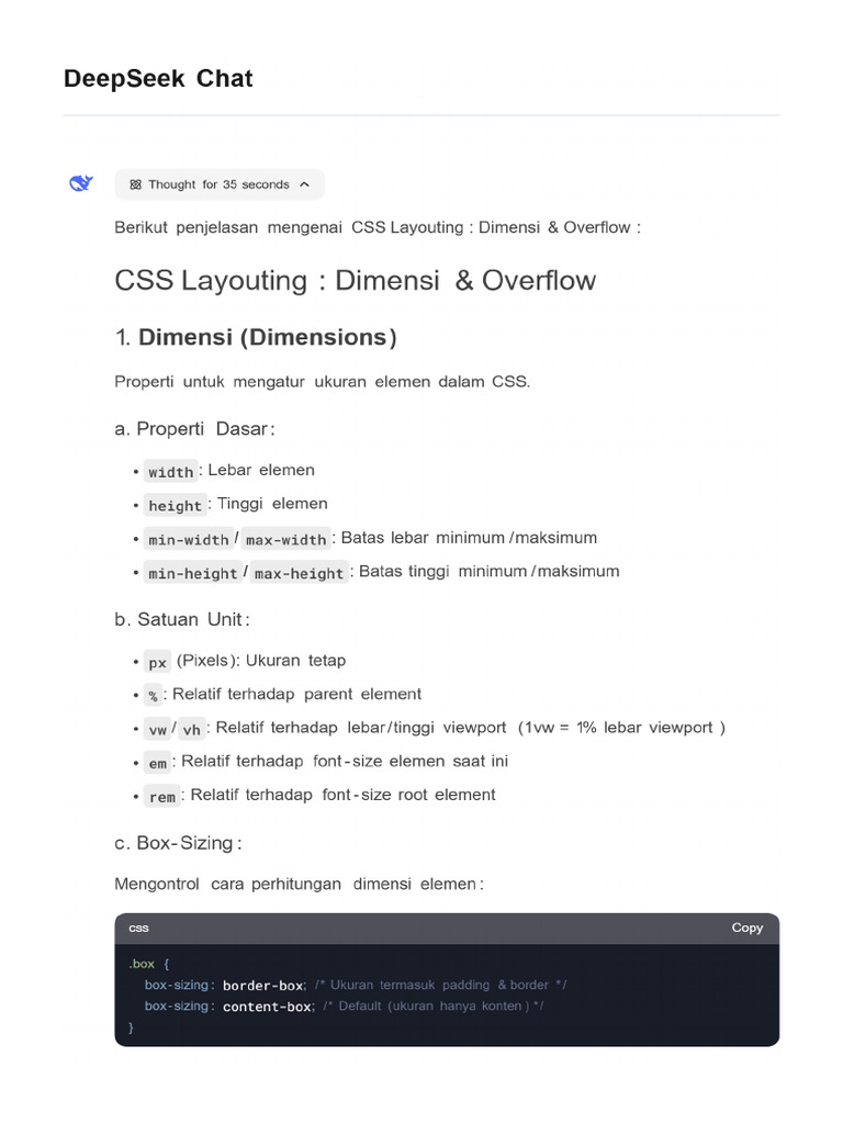 13.CSS Layouting - #2 Dimensi & Overflow | PDF
