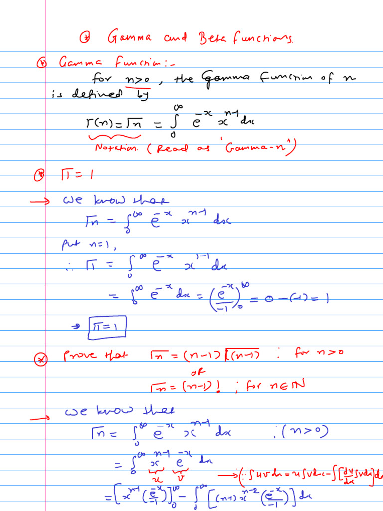 5-Gamma and Beta Functions | PDF