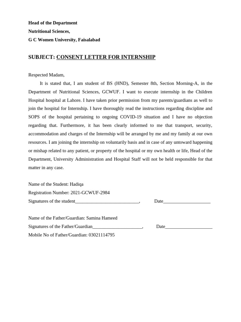 Consent Letter | PDF