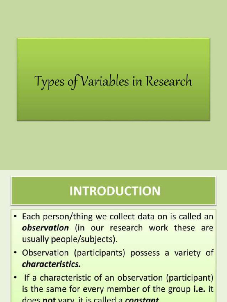 Lec 2 Types of Variables | PDF