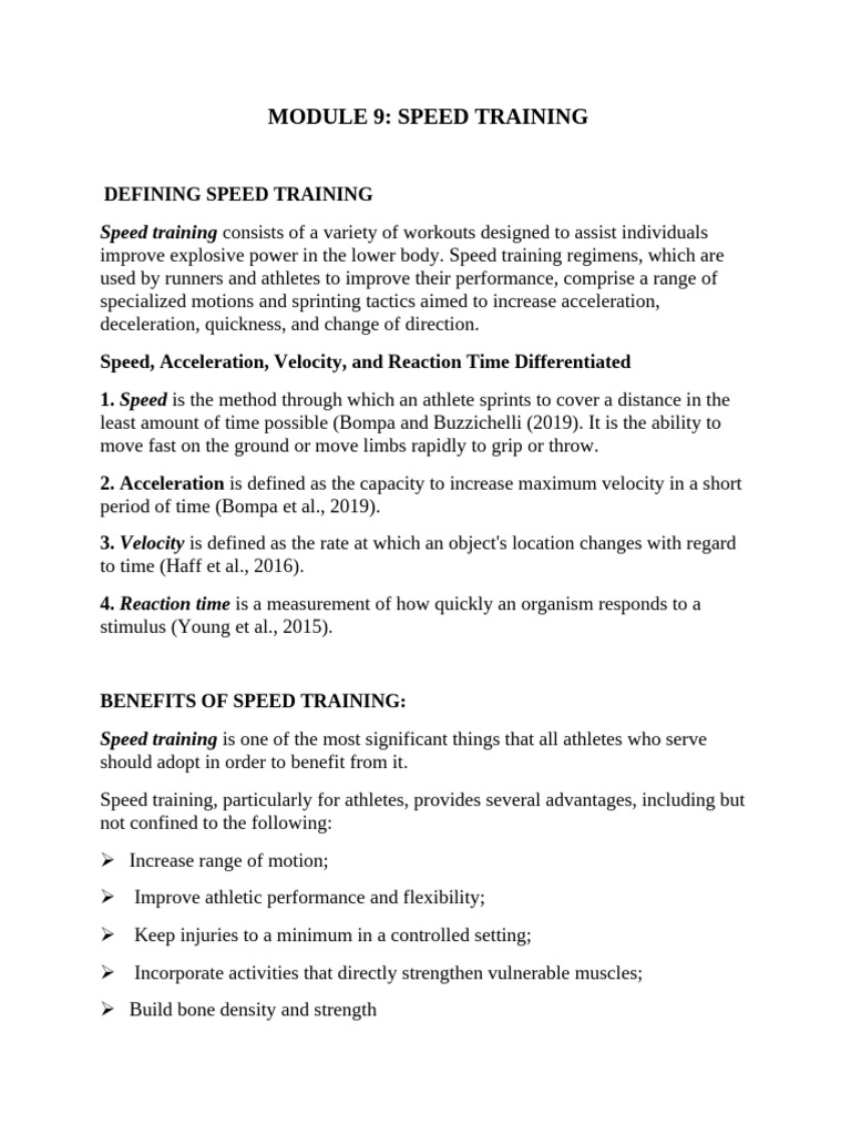Module-9 - SPEED-PATHFIT-2 | PDF | Endurance | Acceleration