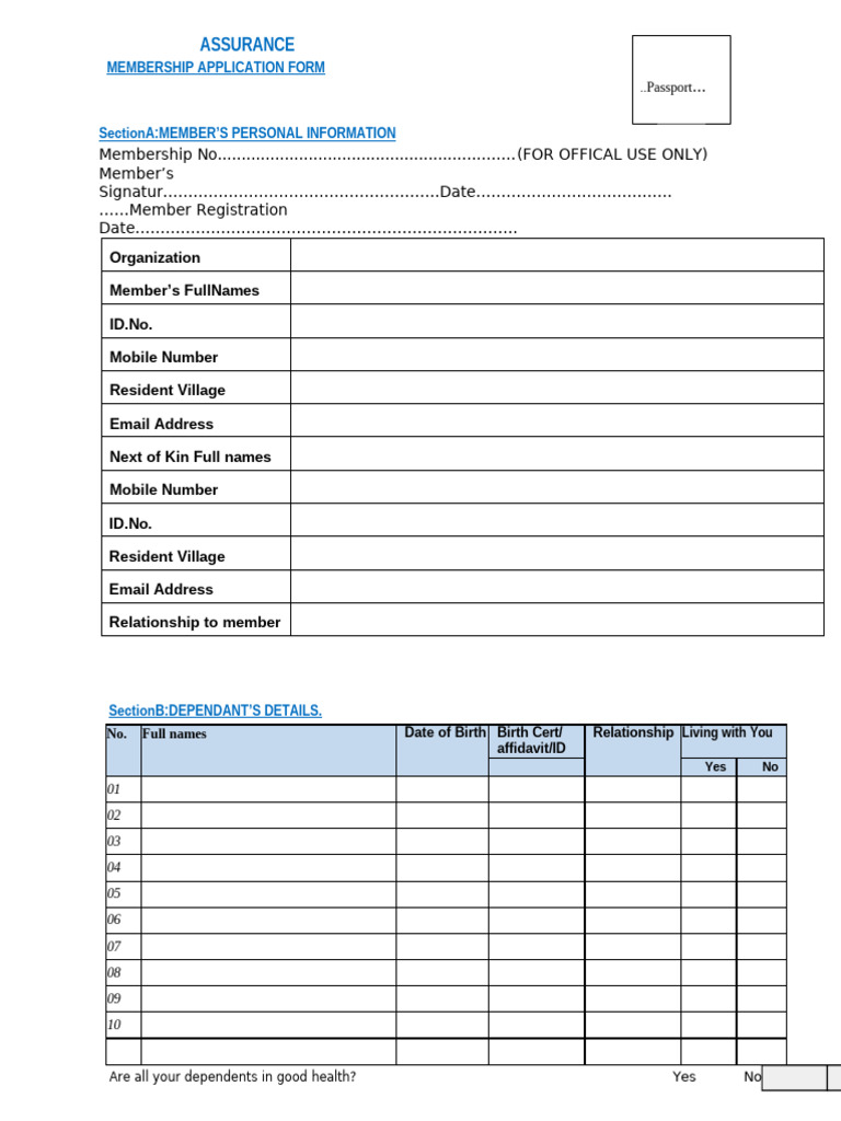 EMC Membership Application Form | PDF