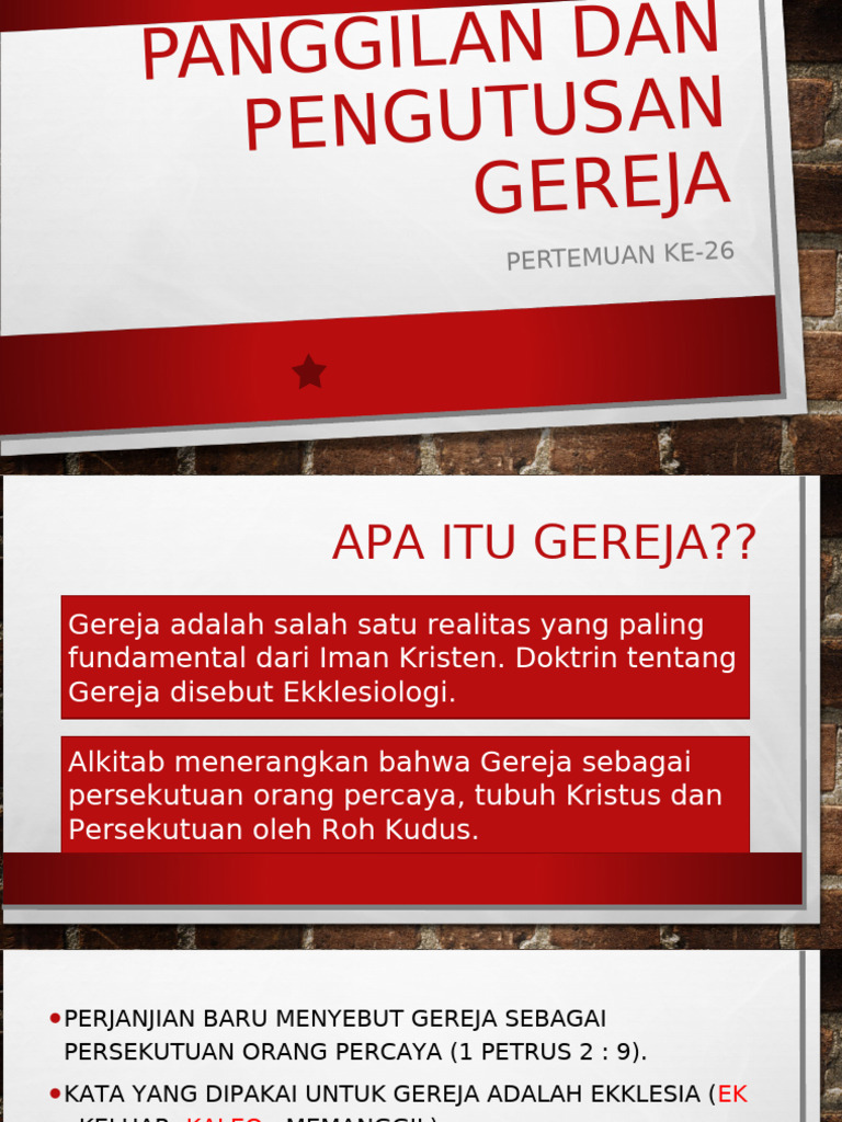 MK #26 Panggilan & Pengutusan Gereja | PDF