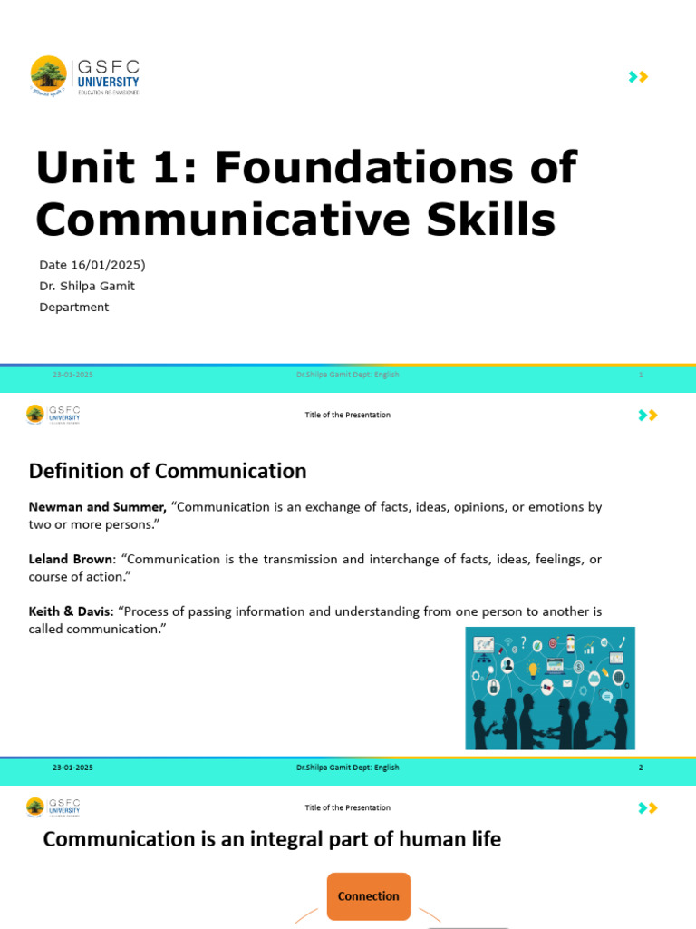 Unit 1.pptx | PDF | Communication | Information