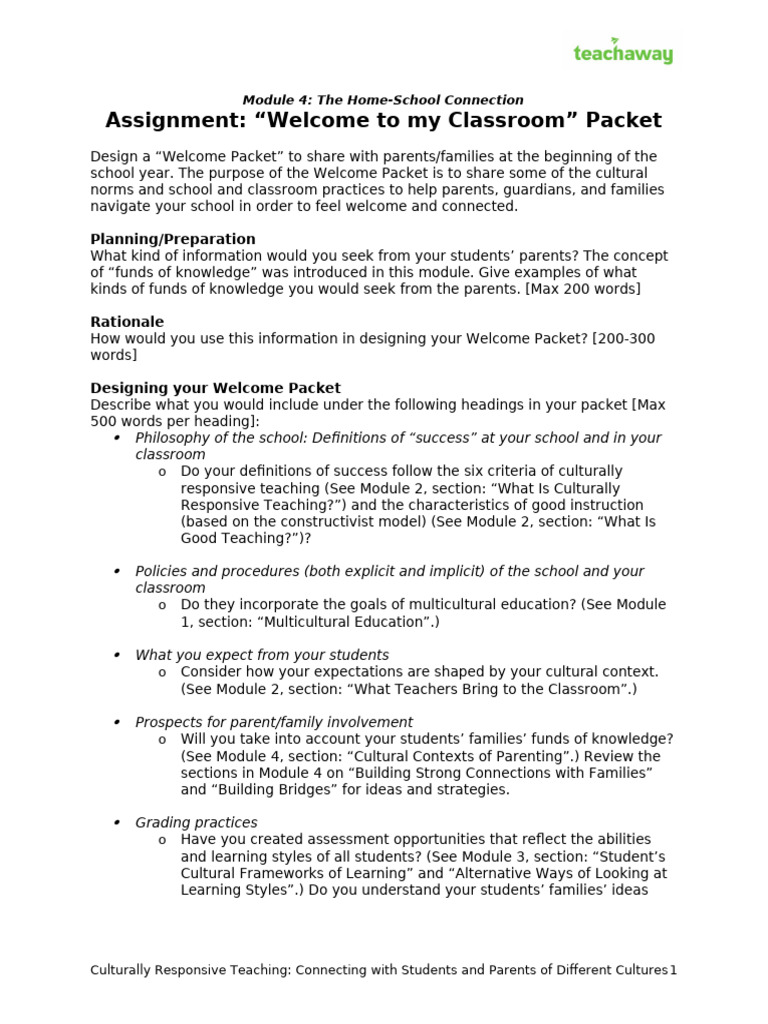 Welcome Packet for Parents: A Guide | PDF | Learning | Learning Styles