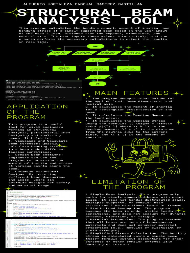 STRUCTURAL-BEAM-ANALYSIS-TOOL-POSTER | PDF | Bending | Beam (Structure)