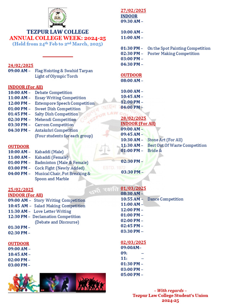 Annual College Week, 2025 Final | PDF | Sports