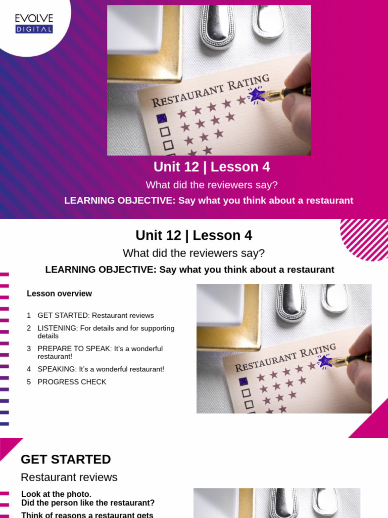 EvDg TC IN L1 U12 l04 Lesson | PDF | Menu