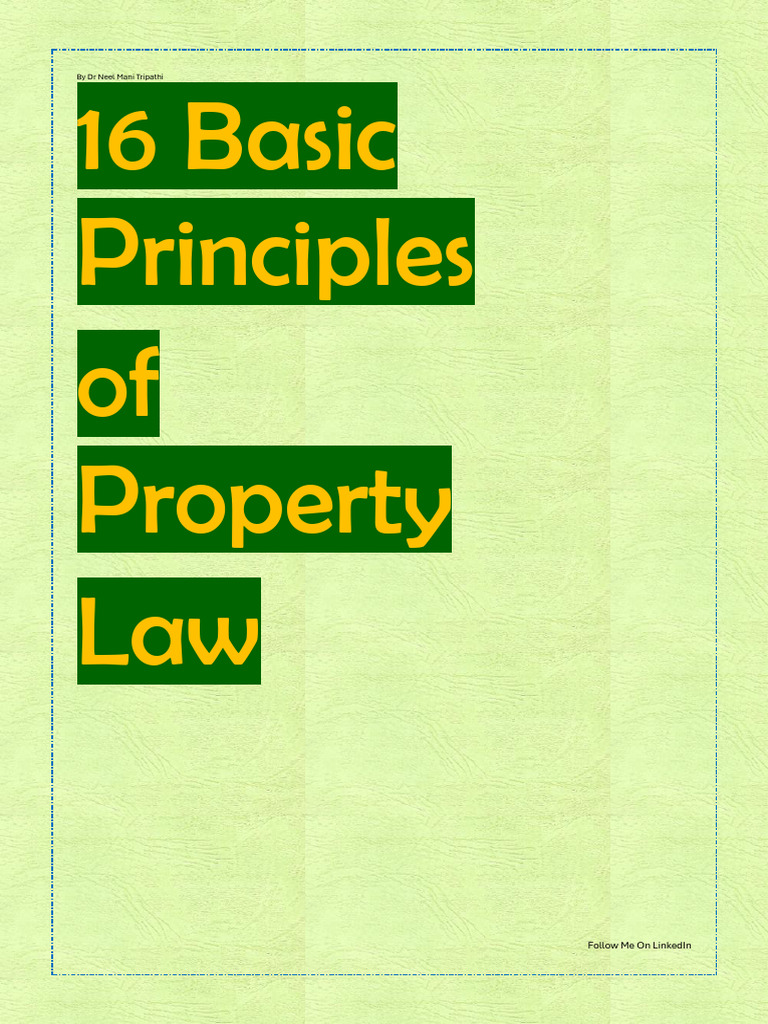 16 Principles of Property Law Explained | PDF | Property | Leasehold Estate