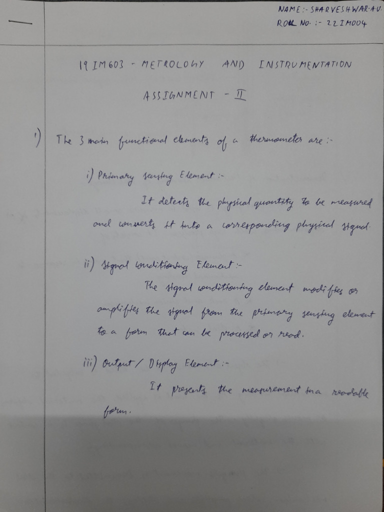 Metrology Assignment 2 Pdf