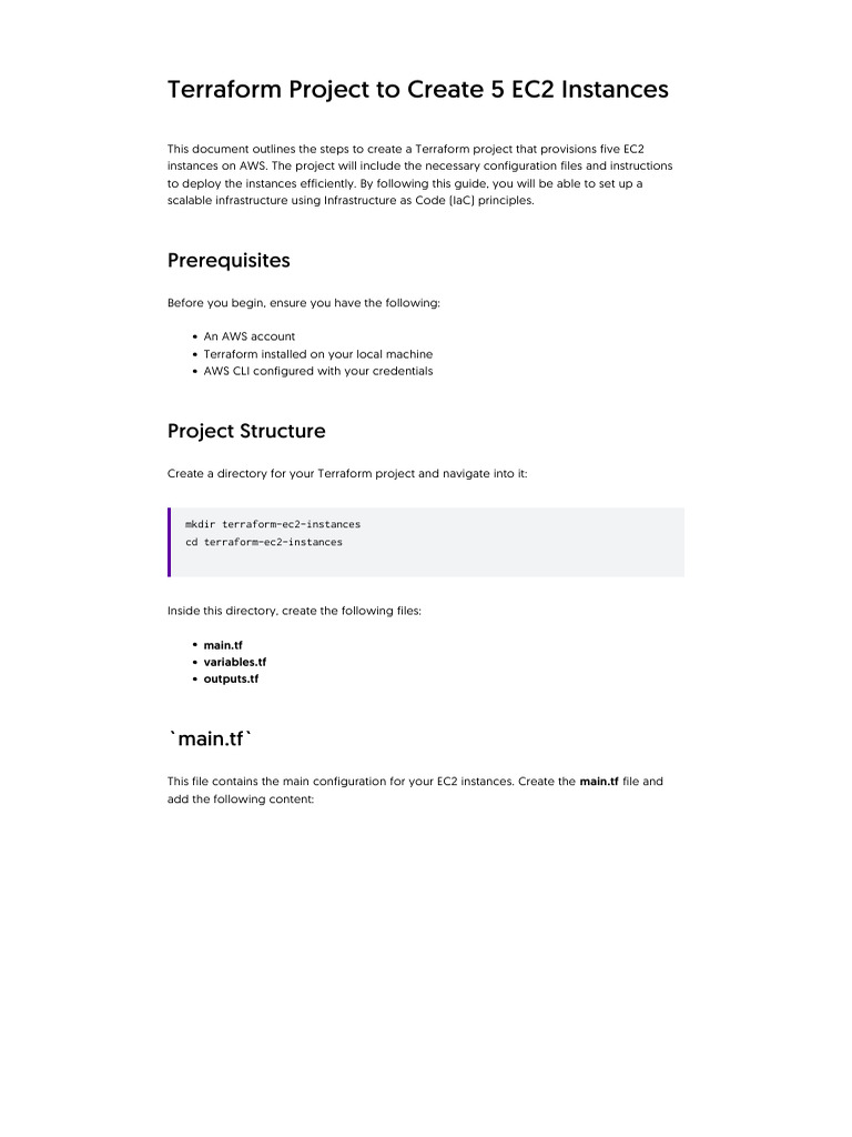 Terraform Project To Create 5 EC2 Instances | PDF | Computer ...