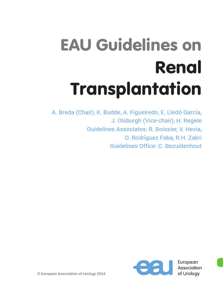 2024 EAU Guidelines On Renal Transplantation | PDF | Kidney ...