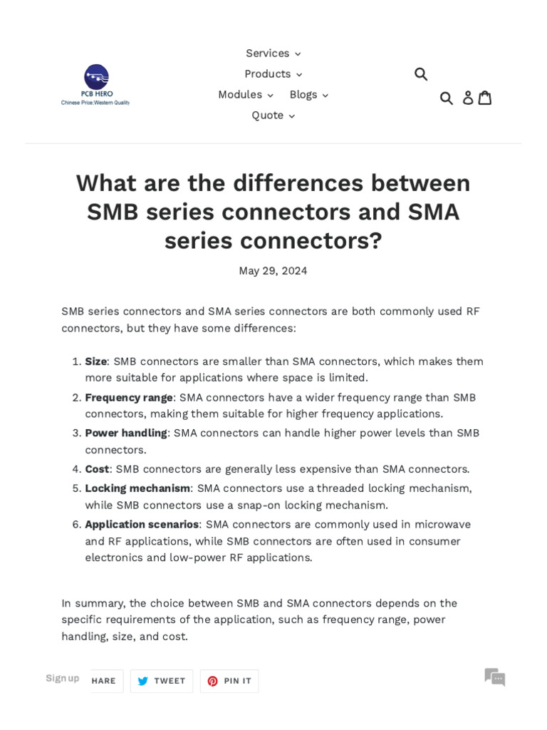 What are the differences between SMB series connectors and SMA series | PDF What are the differences between SMB series connectors and SMA series | PDF