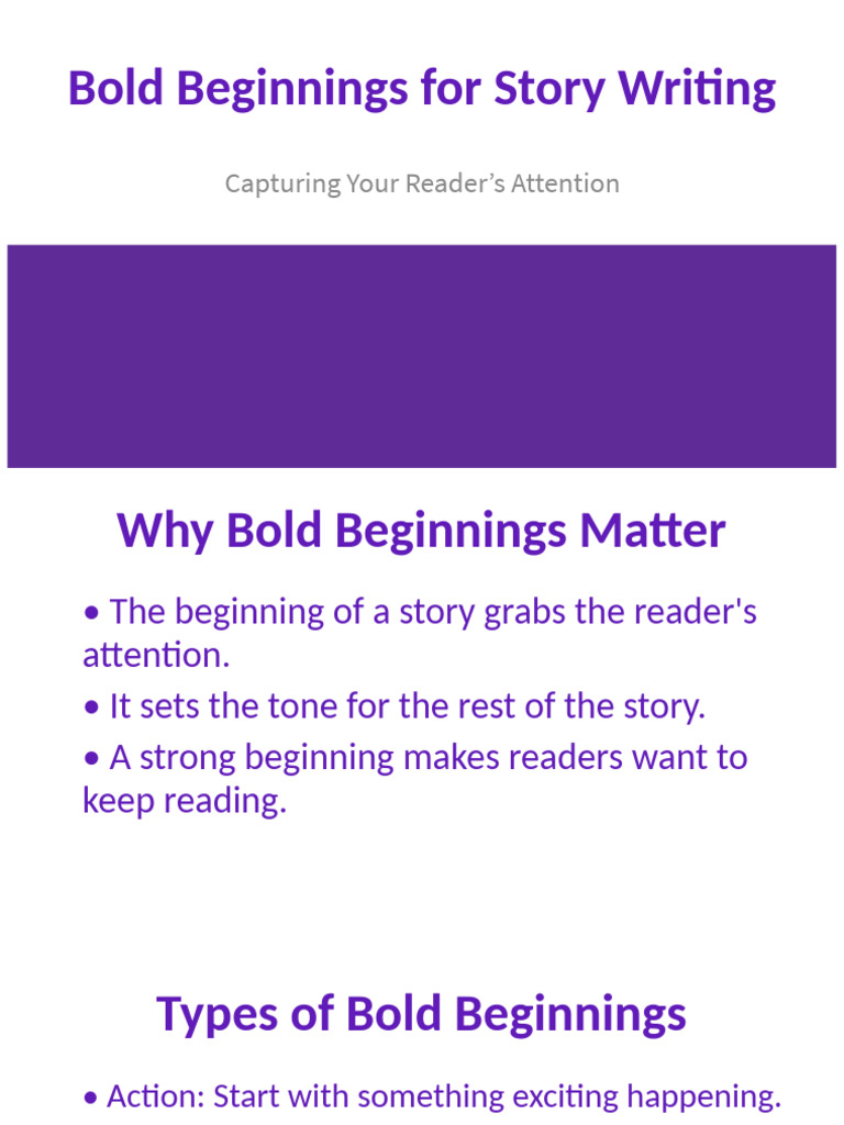 Engaging Story Beginnings Techniques | PDF
