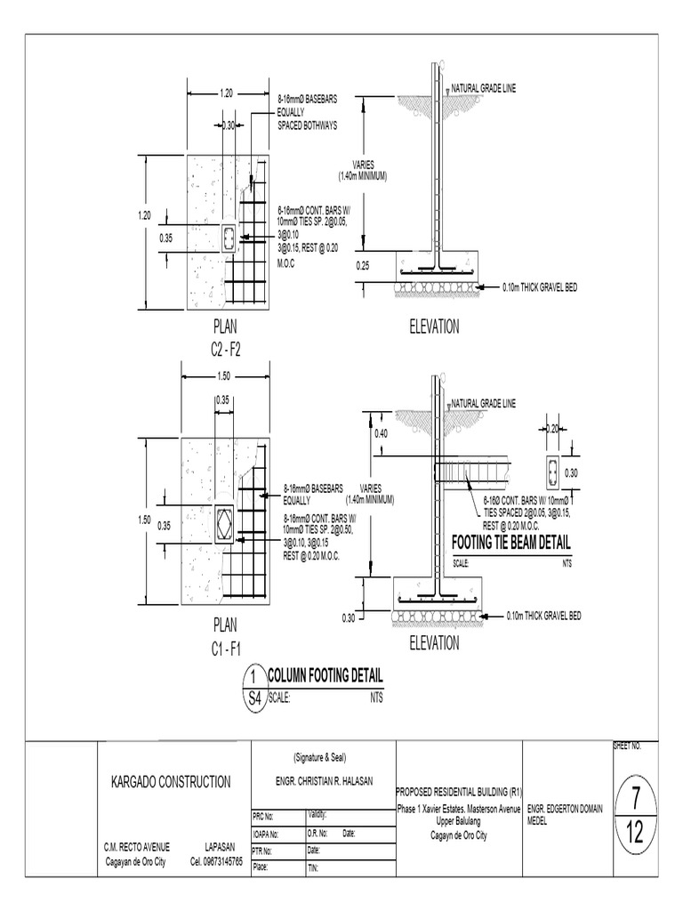 Details of Footings & Colums | PDF
