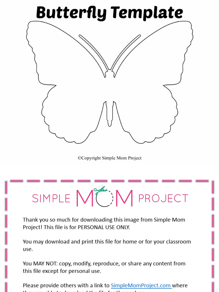 Free Butterfly Printable Template | PDF
