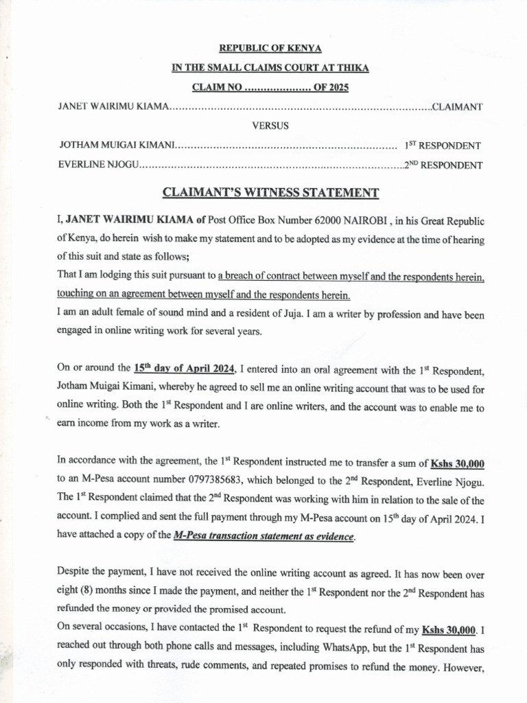 Claim Witness | PDF