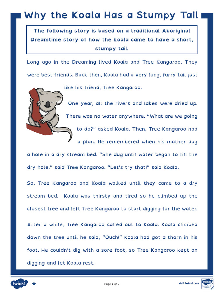Au S 1645028561 Koala Dreaming Story Dyslexia Reading Comprehension ...