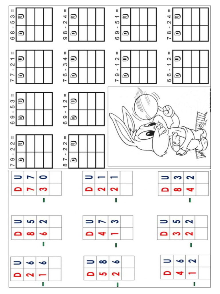 Restas de Dos Dígitos 1 16 - 10 | PDF