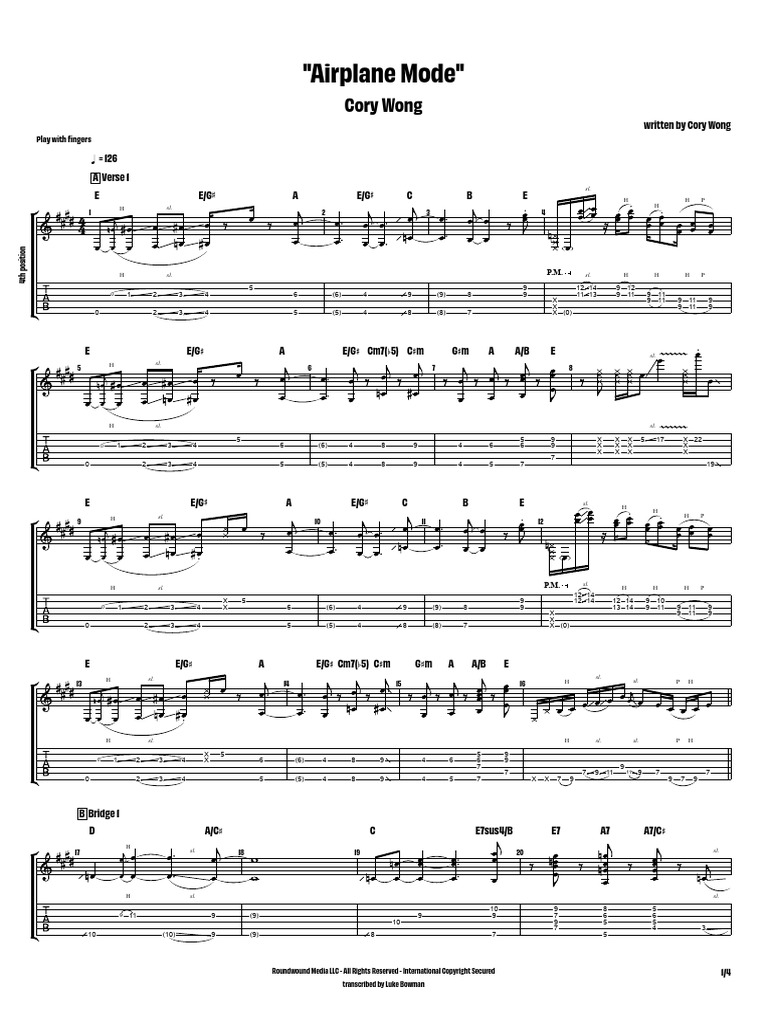 Airplane Mode - GUITAR TAB | PDF | European Musical Instruments | Music ...