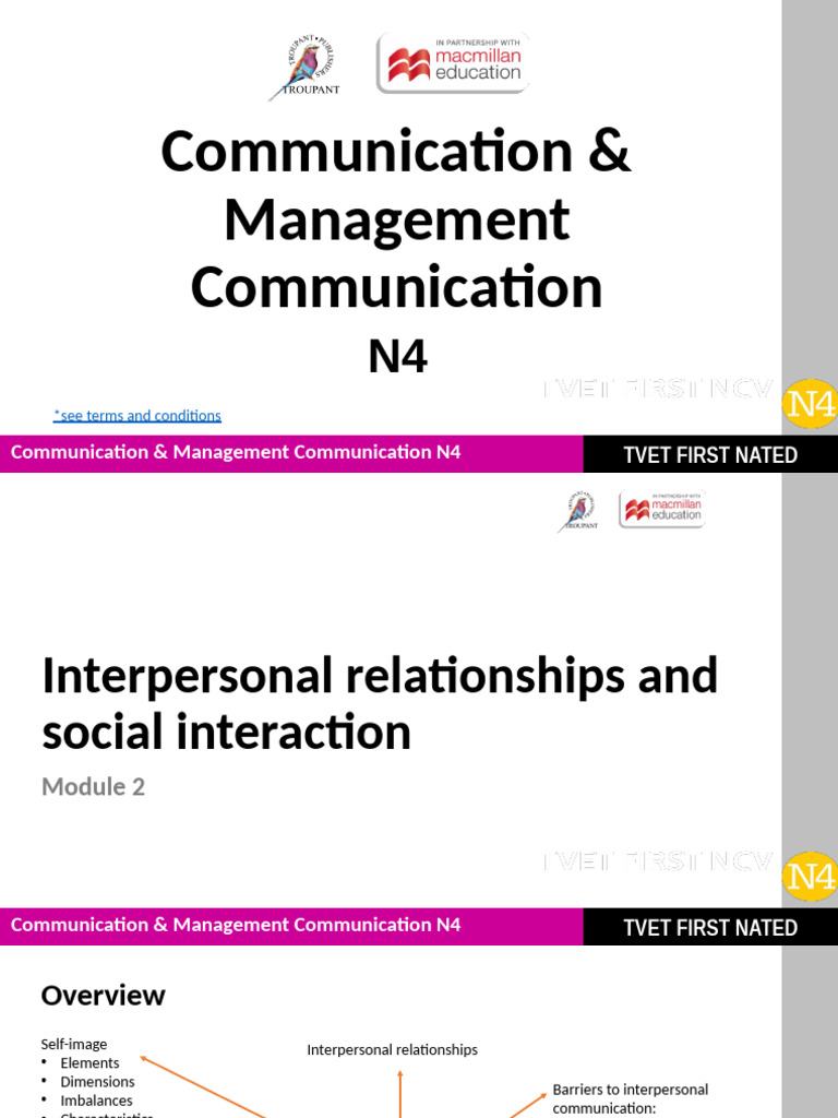 TVET FIRST Com ManCommN4 Module 2 | PDF | Communication | Self Esteem
