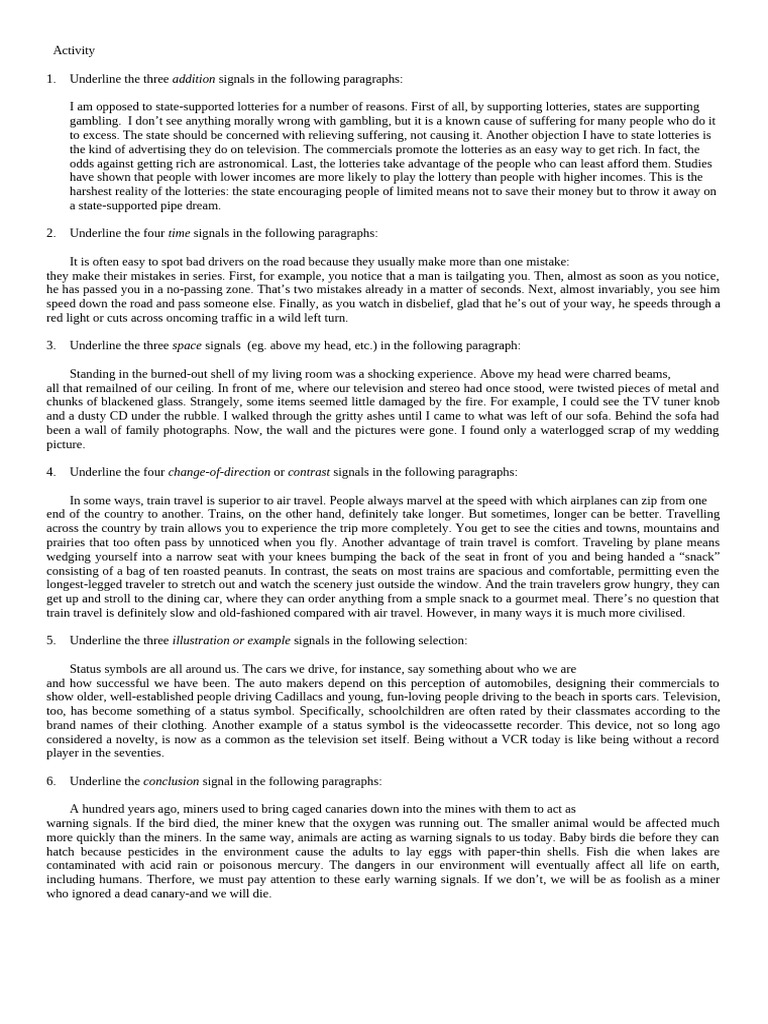 5 Transition Passages | PDF