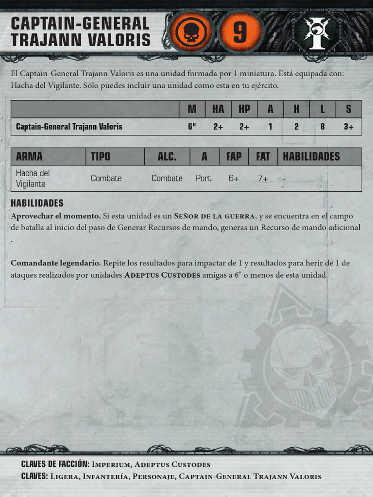SPA Apoc Datasheet Adeptus Custodes Web | PDF | Vehículos militares ...