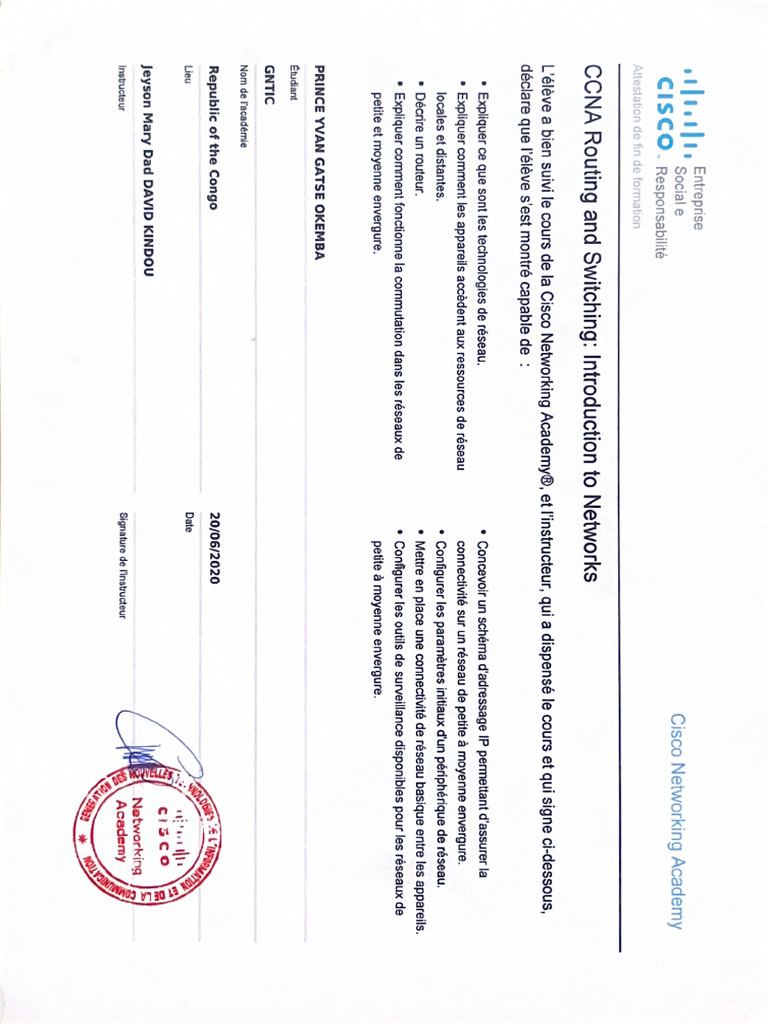Certificat_CCNA_1 | PDF