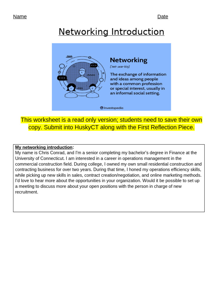 Module 3A Networking Introduction Worksheet | PDF