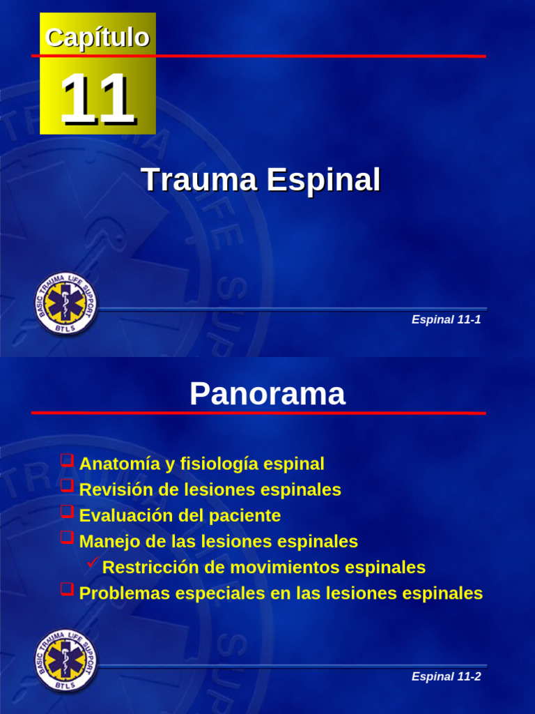 BTLS 11 - Trauma Espinal | PDF | Lesión de la médula espinal ...