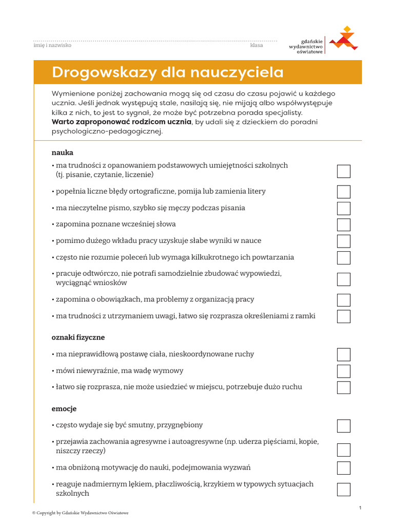 Spe Drogowskazy Dla Nauczyciela 1 | PDF