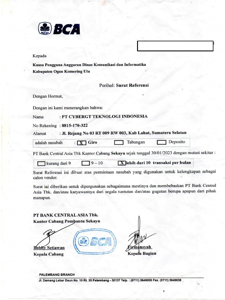 REFRENSI BANK 2025 BCA (1) | PDF