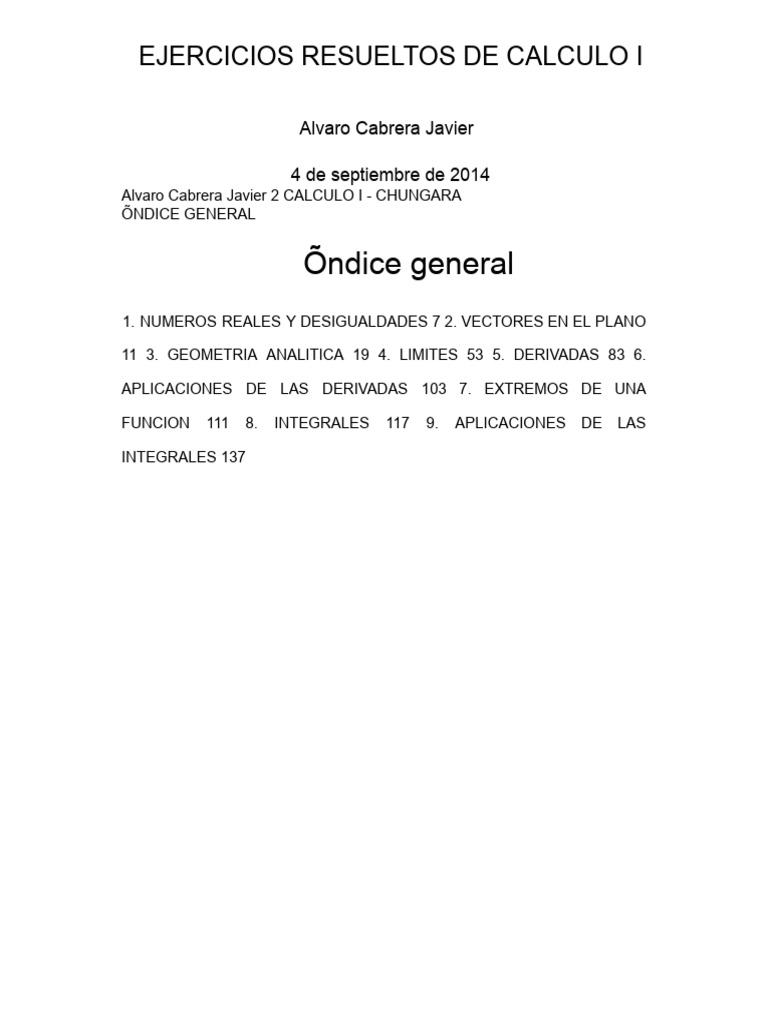 Solucionario Calculo I Chungara | PDF | Pendiente | Geometria clasica