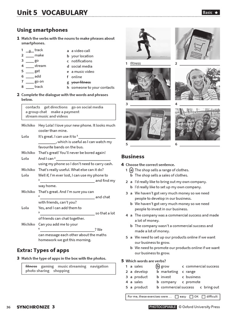 Synchronize 3 - Unit 5 Review - Removed | PDF | Linguistics | Grammar