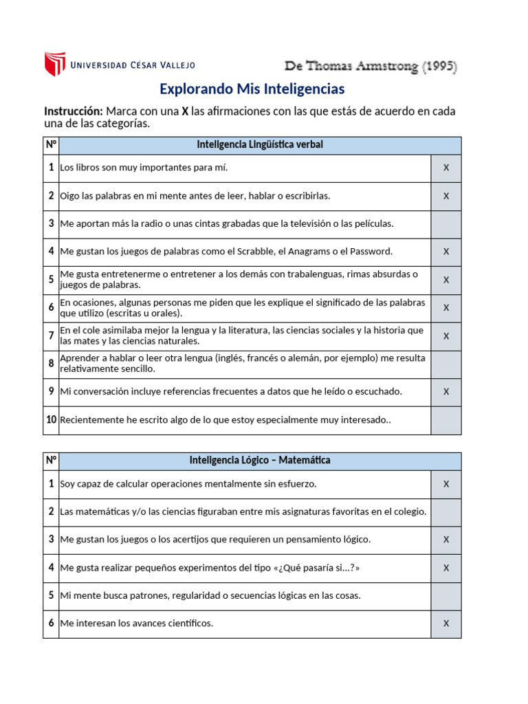 Explorando Mis Inteligencias Múltiples | PDF | Pensamiento