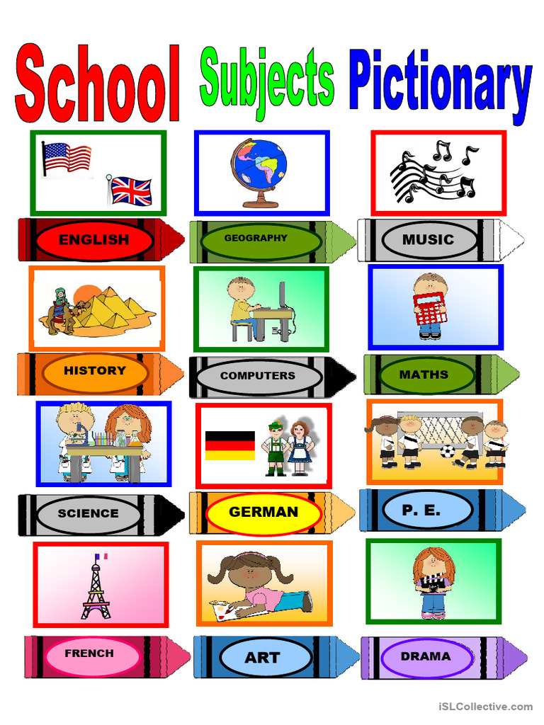 School Subjects Pictionary | PDF