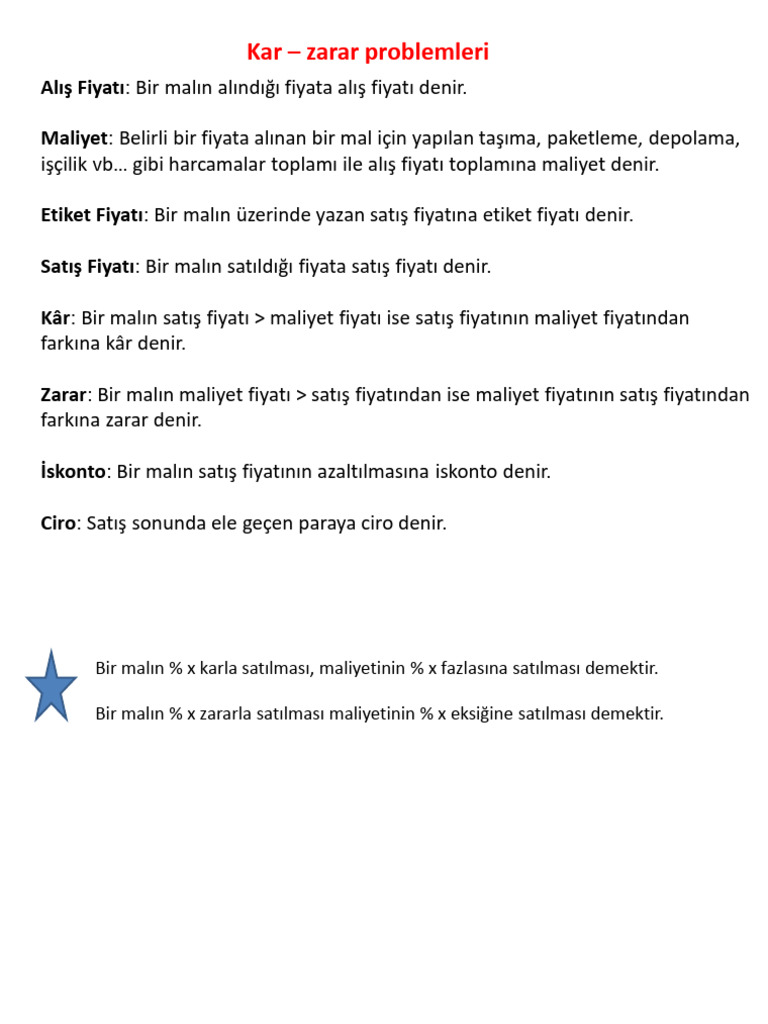 Kar Zarar Problemleri: Alış Fiyatı | PDF