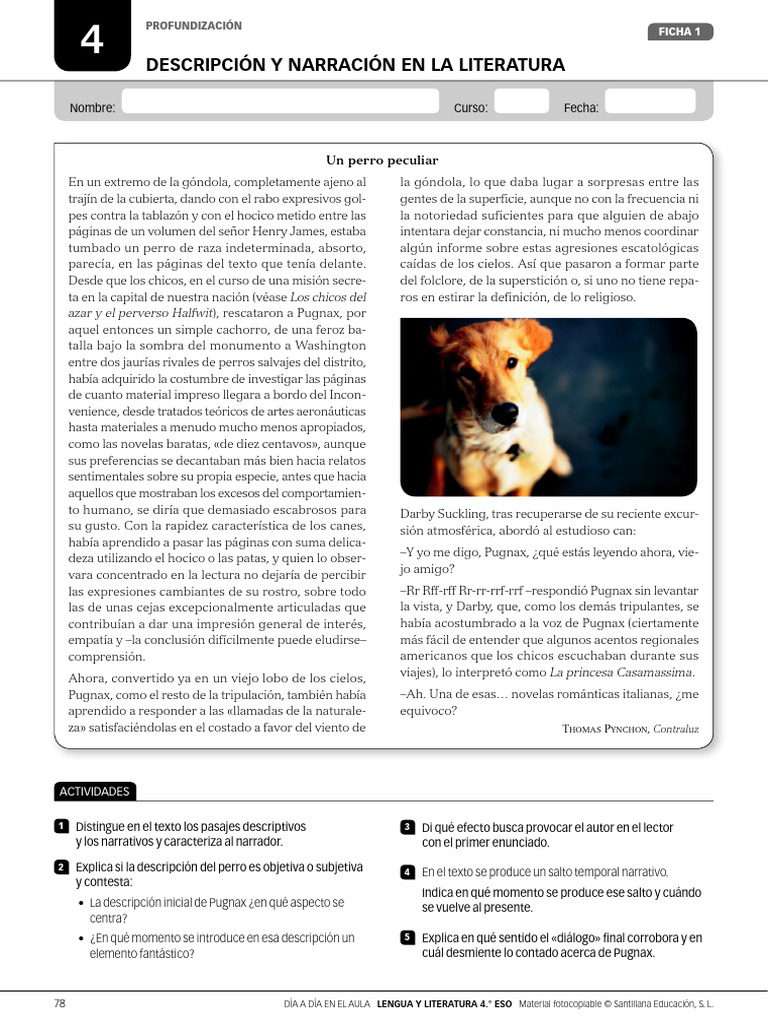 Texto 3 - Descripción y Narración en La Literatura | PDF