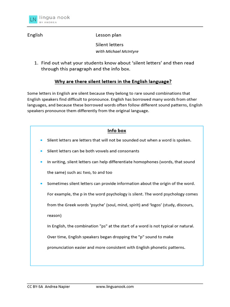 Understanding Silent Letters in English | PDF | English Language ...