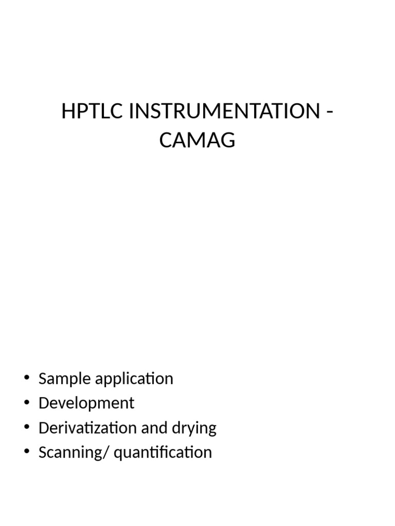 Camag HPTLC Instru | PDF | Thin Layer Chromatography | Laboratory Techniques