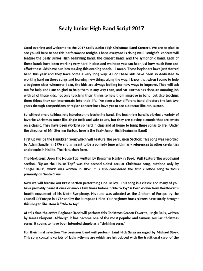 Christmas Concert Script 2017 | PDF | Symphony No. 9 (Beethoven ...