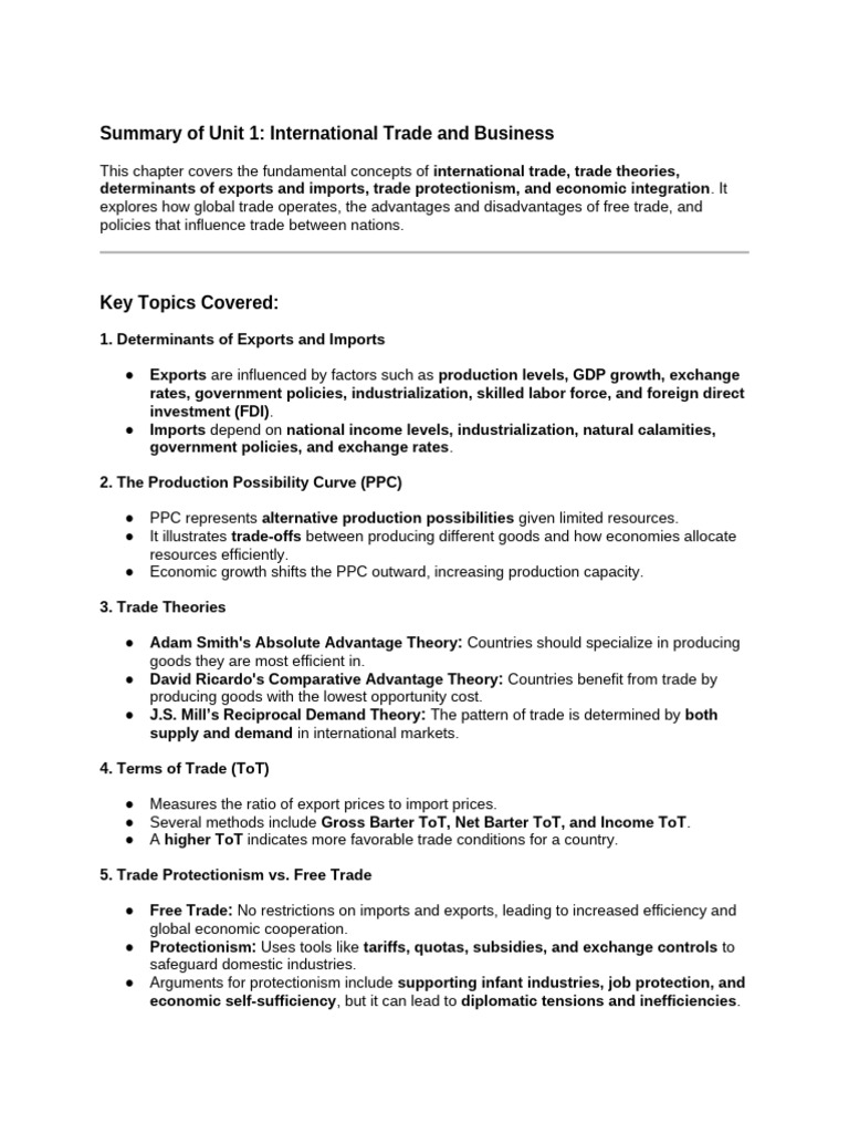 International Trade Concepts Overview | PDF | Exports | Tariff