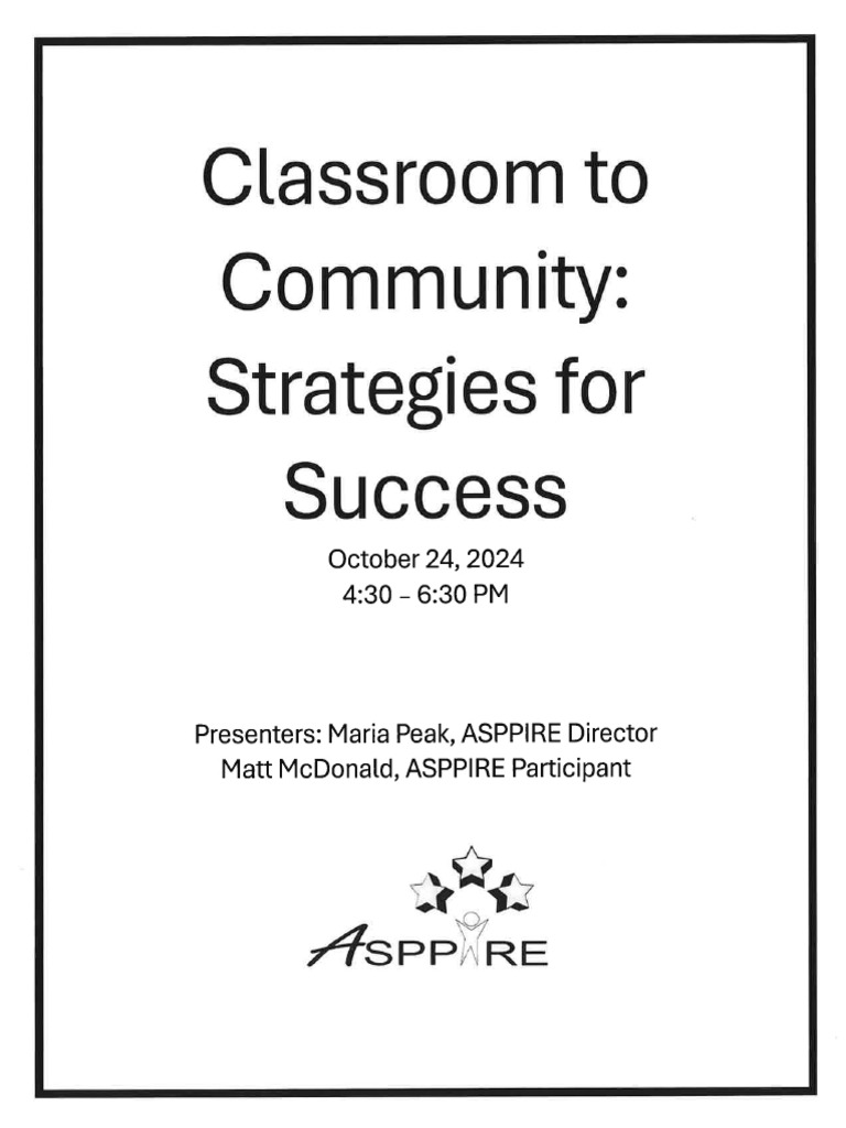 Classroom To Community Resource Packet | PDF