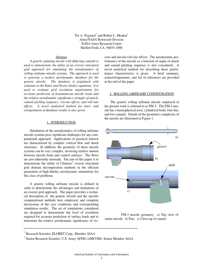 An Aerodynamic Analysis of A Spinning Missile With Dithering 50ogzivic5 ...