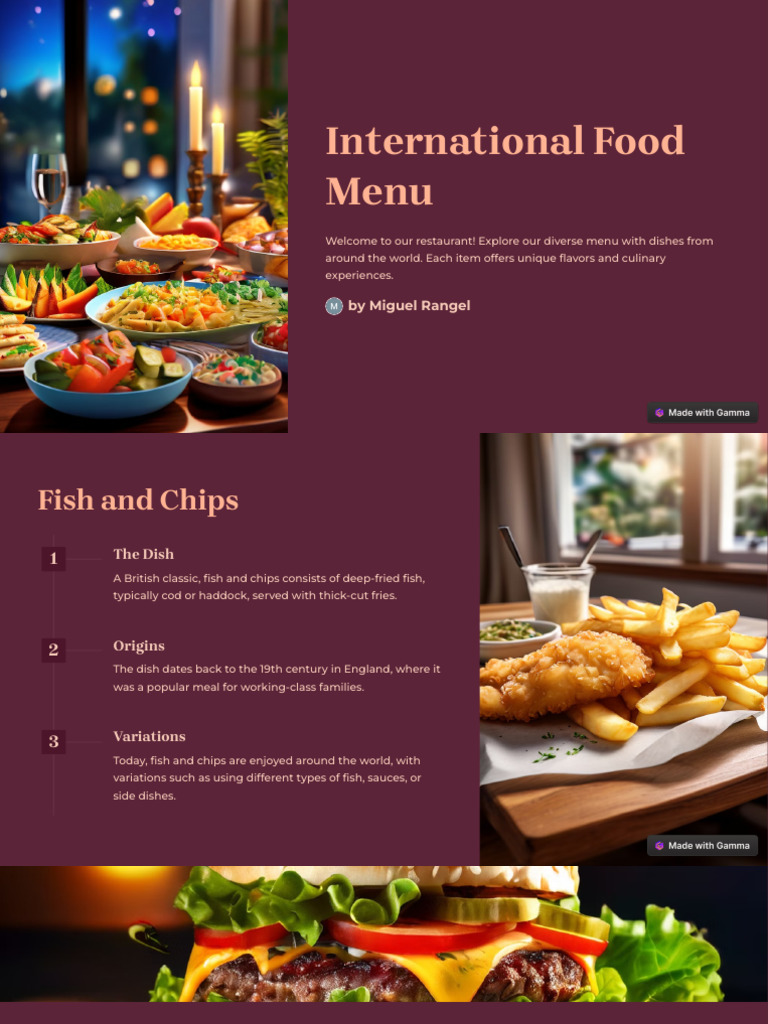 International-Food-Menu | PDF | Hamburgers | French Fries
