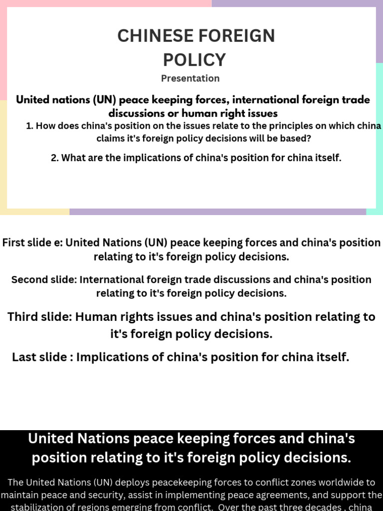 China's Foreign Policy: Key Issues Explained | PDF | United Nations ...
