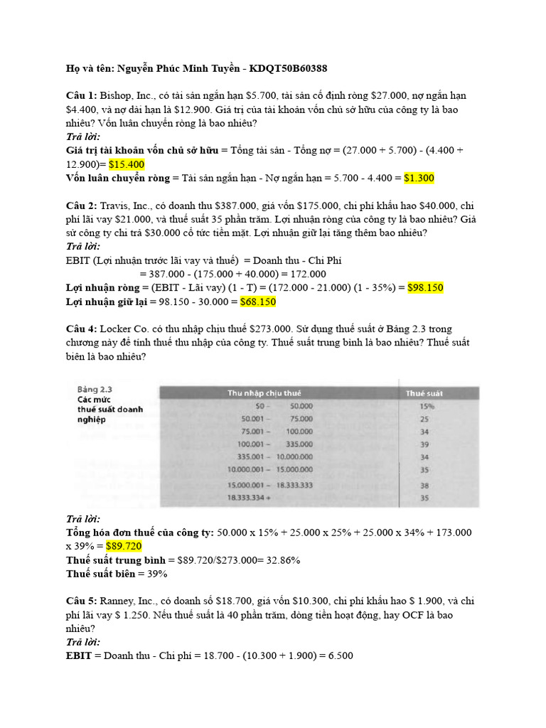 Bài tập QTTCQT | PDF