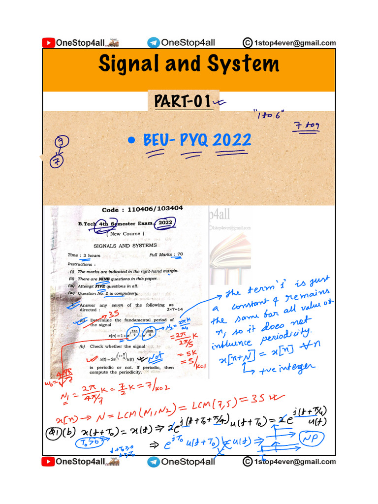 Notebook_for_BEU_PYQ_2022_Part_01_Video_of_Signal_&_System_Series | PDF